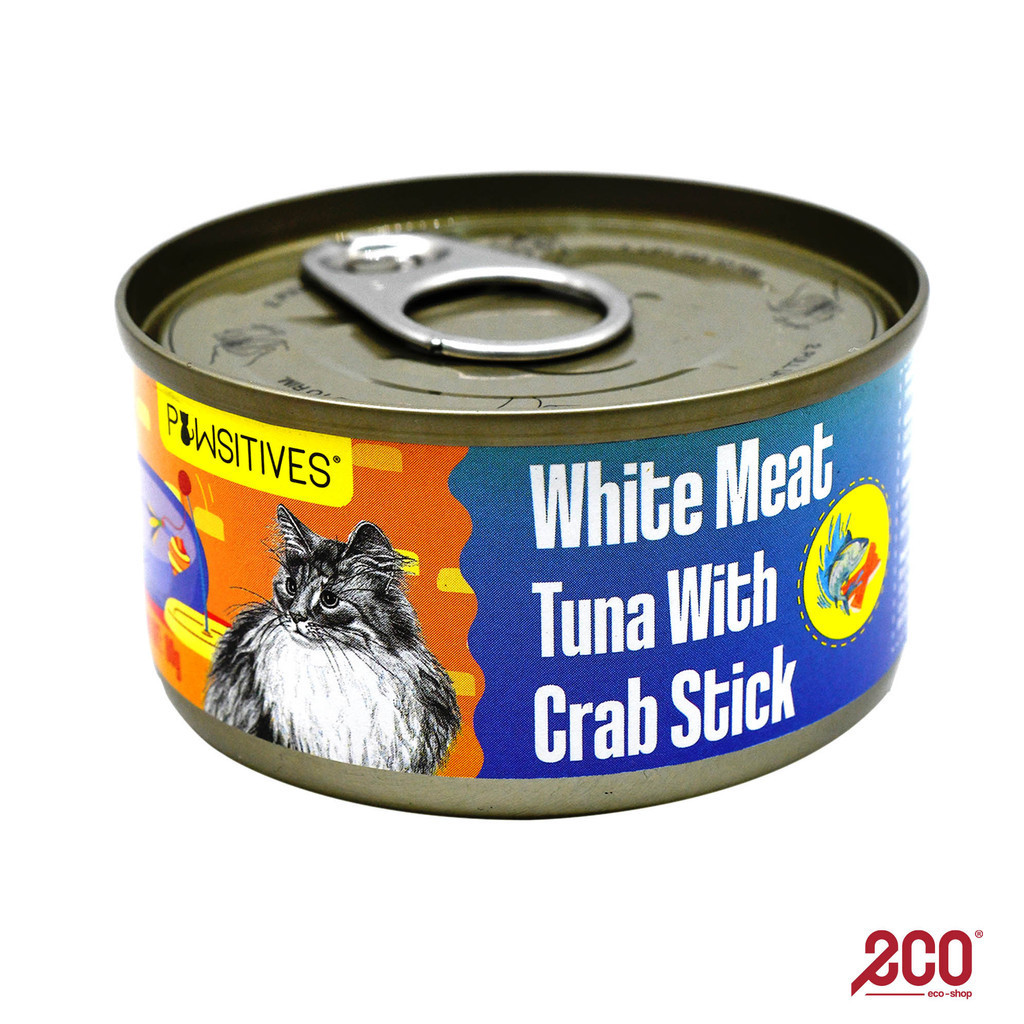 Pawsitives Cat Wet Food White Meat Tuna with Crab Sticks (80g) L25 ...
