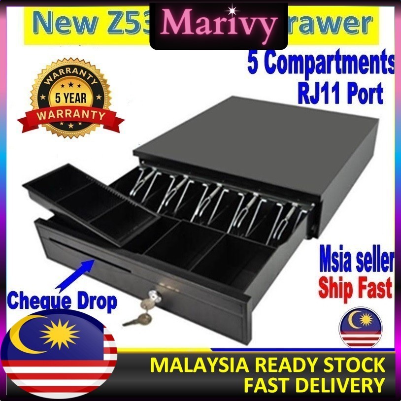🔥🔥 Z530 Heavy Duty 5 Segment Metal Money Bank Notes POS Cash Drawer ...