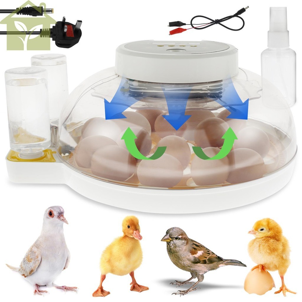 Egg Incubator Smart Incubators for Hatching 18 Eggs Chicken Incubator with Auto Turning Humidity ...