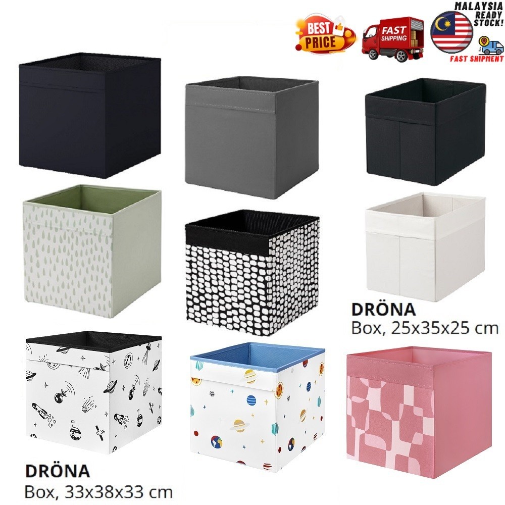 MINIKEA [33x33x38cm][25x25x35cm] DRONA Square Storage Box . KALLAX Shelf Organizer Box . Kotak ...