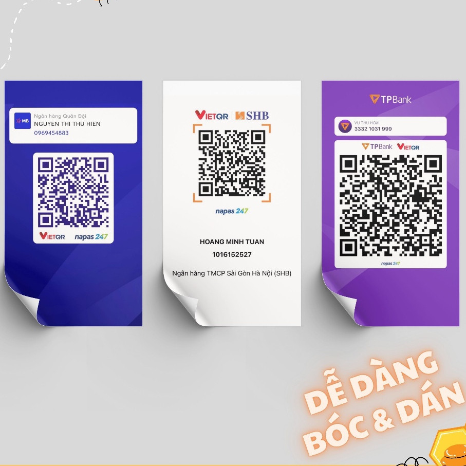 Decal Sticker QR code Bank Account code - Convenient Information ...