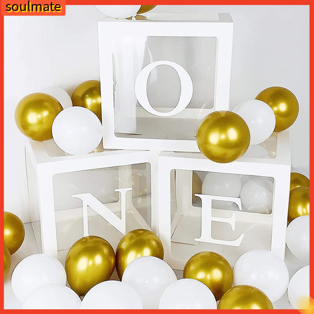 soulmate| Balloon Box Party Decor 1st Birthday Clear Balloon Box for ...