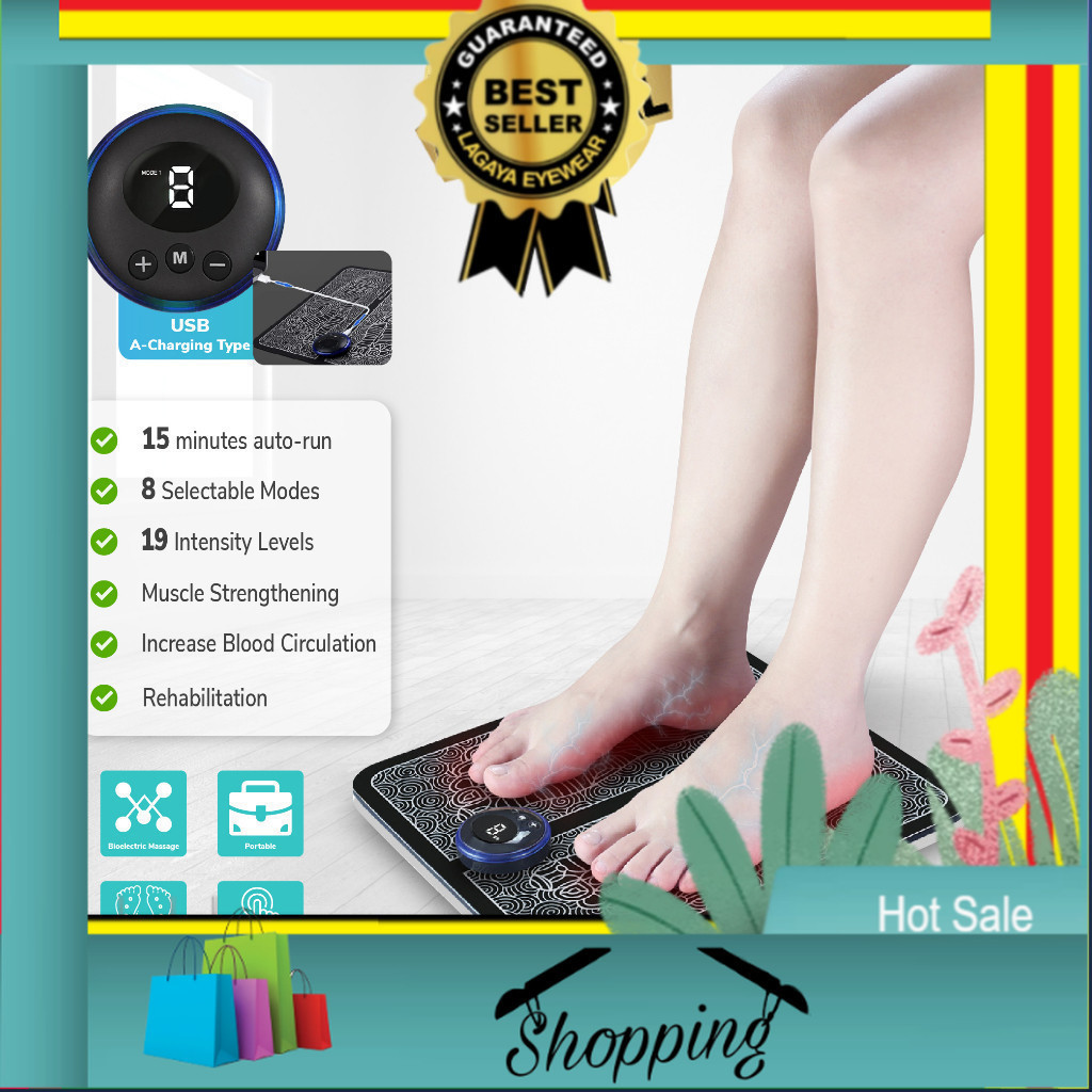 TIMELINESHOP Hot Feet Acupuncture Stimulator Massager Electric EMS Foot ...