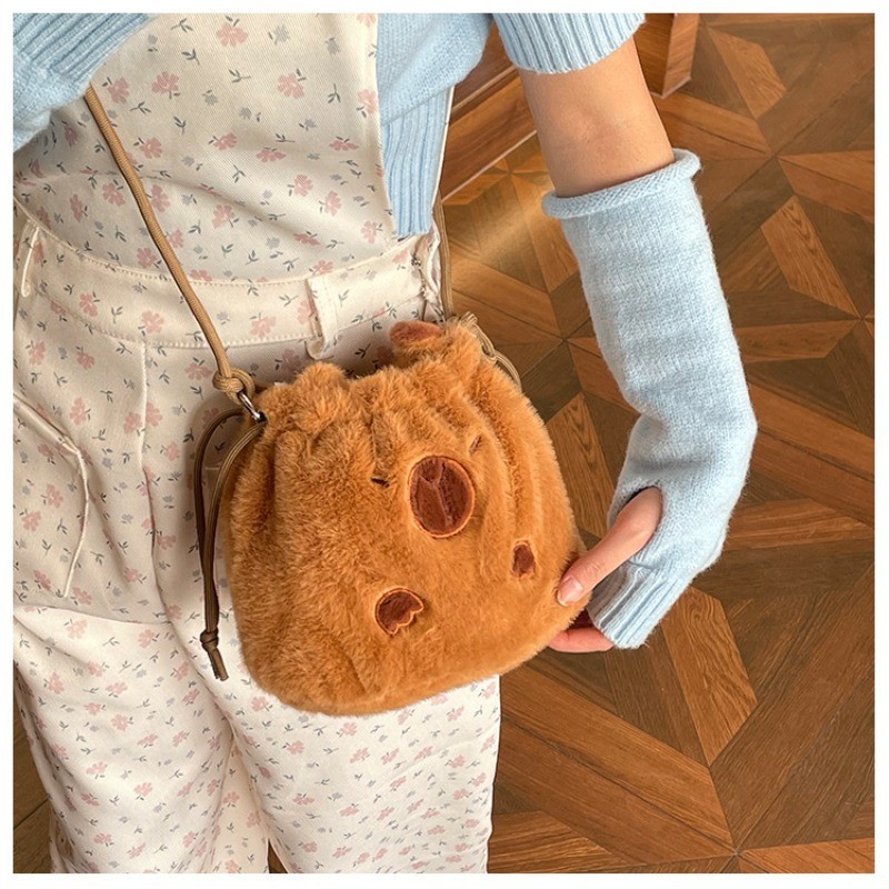 Kawaii Capybara Bag Plush Tote Handbag Cute Capybara Messenger Shoulder ...