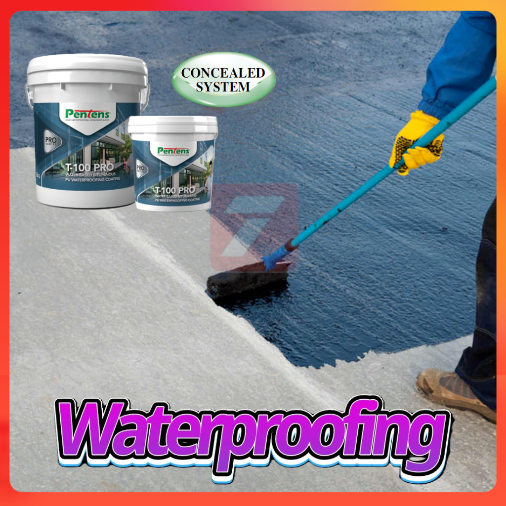 PENTENS T-100 PRO Water-based Bituminous PU Waterproofing Coating l ...