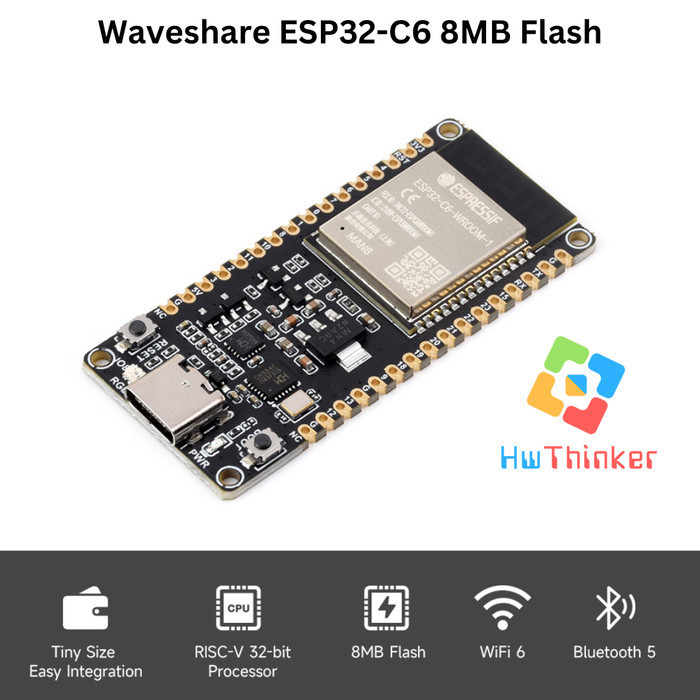 Waveshare Esp32 C6 Core Development Board Risc V Esp32 C6 Wroom 1 N8 Wifi 6ble Zigbee Thread