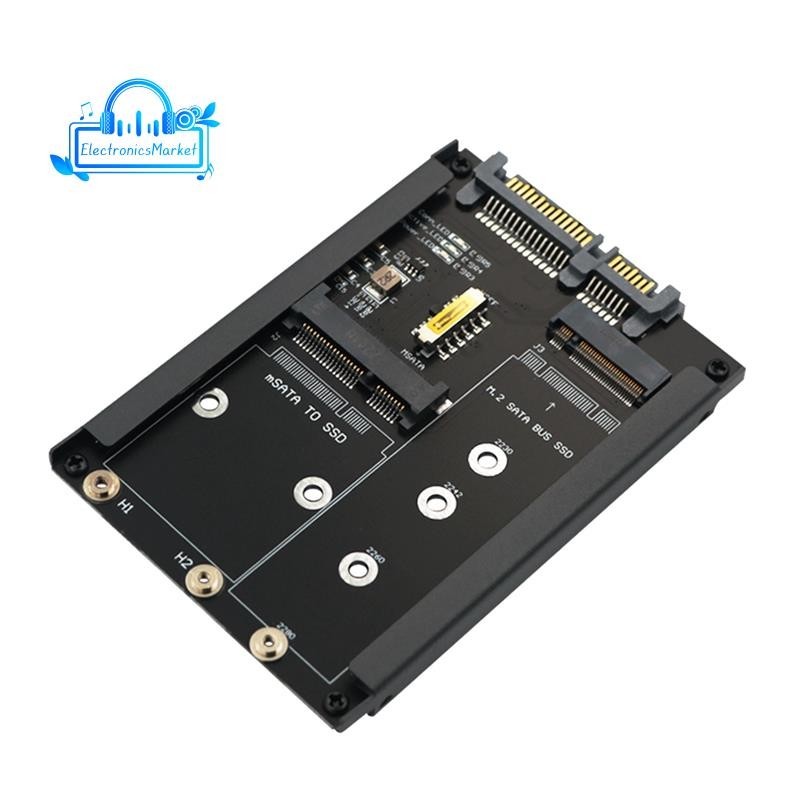 🔥2In1 MSATA + B Key/B+M Key M.2 SSD to 2.5 SATA Adapter Card with ...