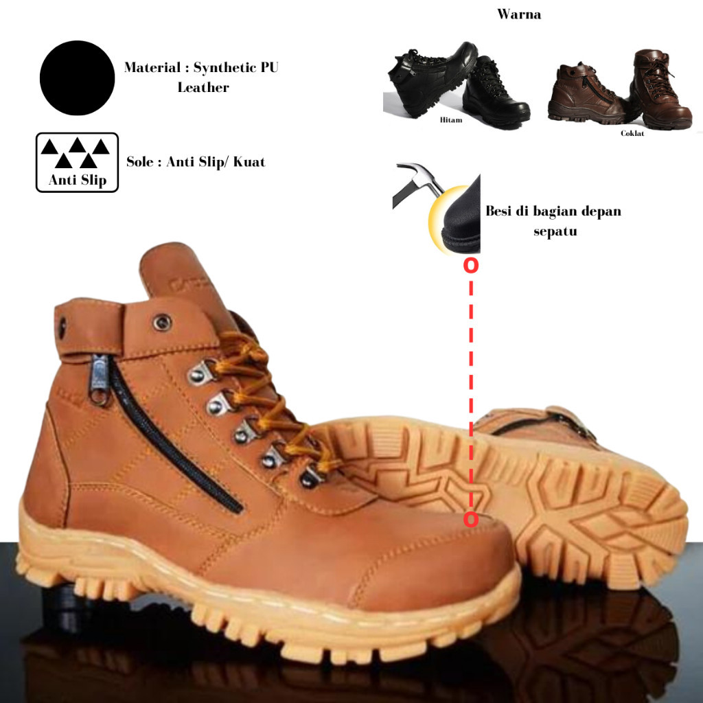 MALAYSIA.... Men's Safety Boots, Field Work Iron Toe Safety Shoes, Men ...