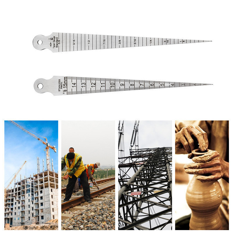 Stainless Steel 1-15mm Taper Gauge Feeler Bore Gauge Hole Inspection ...