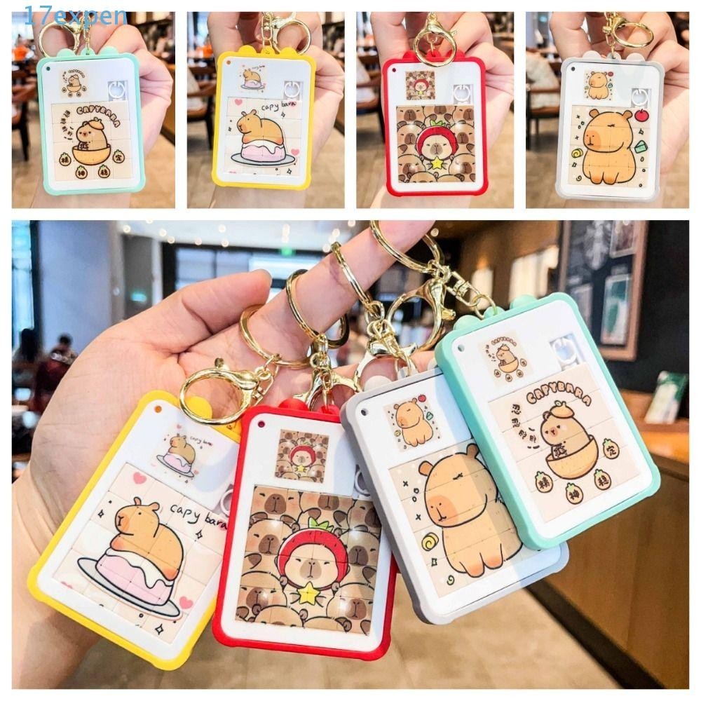 EXPEN Capybara Key Chain, Huarong Road Cartoon Capibara Jigsaw Keyring ...