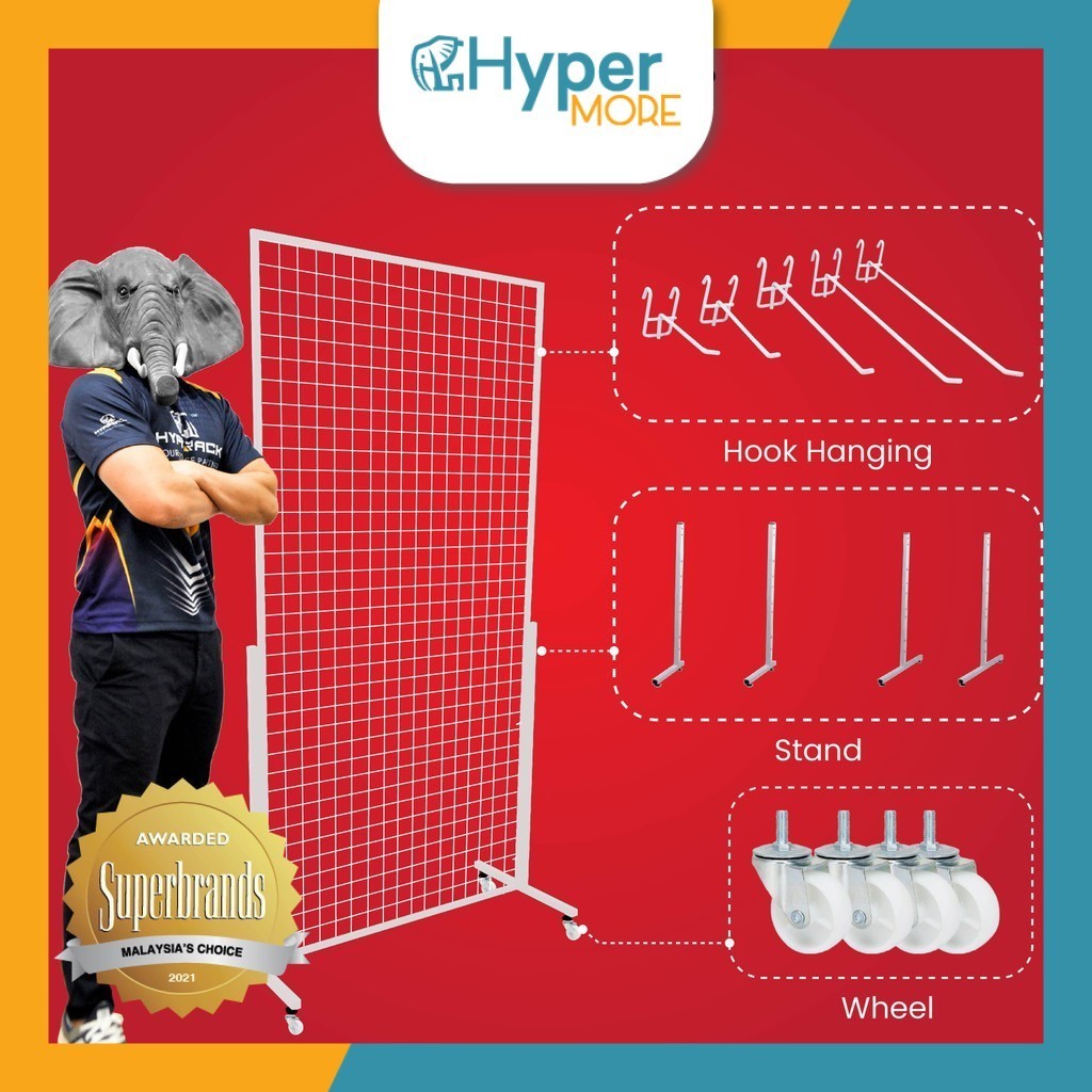HYPERMORE [High Quality] Netting Frame Display Rack Swivel Caster ...