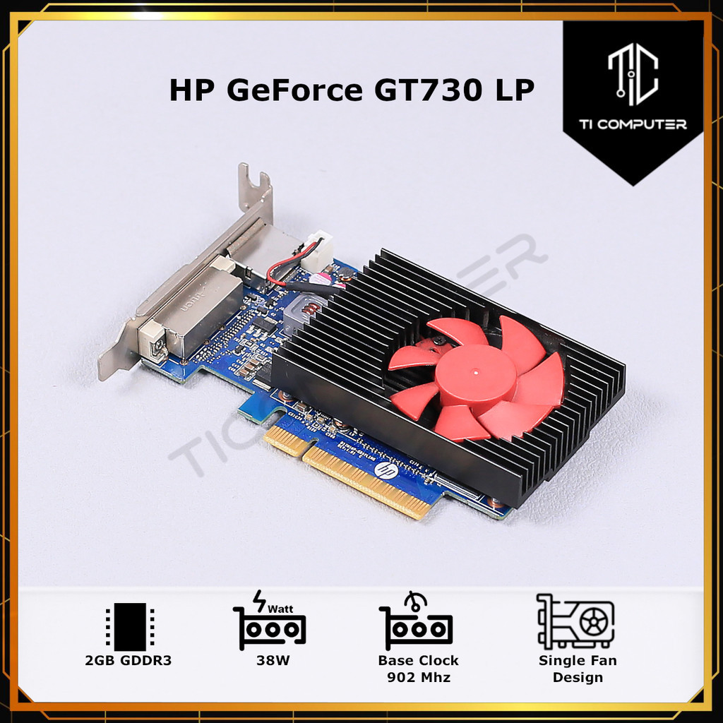 HP GeForce GT730 Low Profile 2GB GDDR3 PCIe Used Video Graphics Card ...