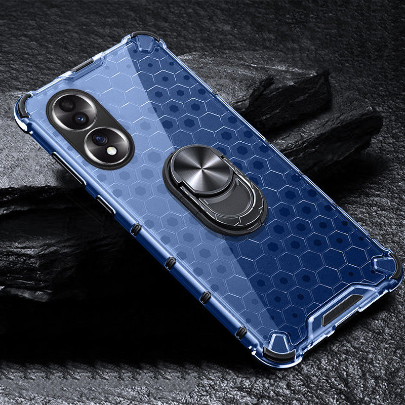 For Honor X7B 4G Case Clear Hexagonal Honeycomb Transparent Armor ...