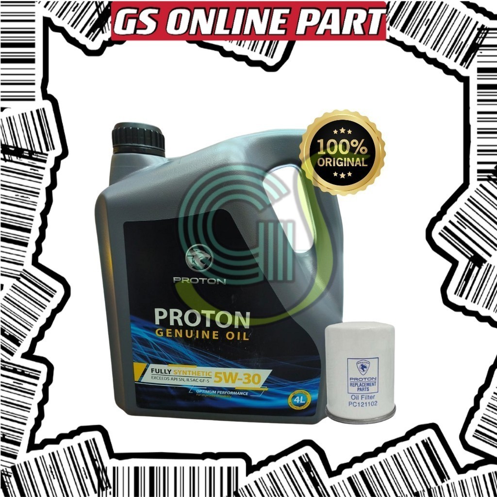 (100% ORIGINAL) PROTON 5W30 4L FULLY SYNTHETIC ENGINE OIL 5W-30 SAGA ...