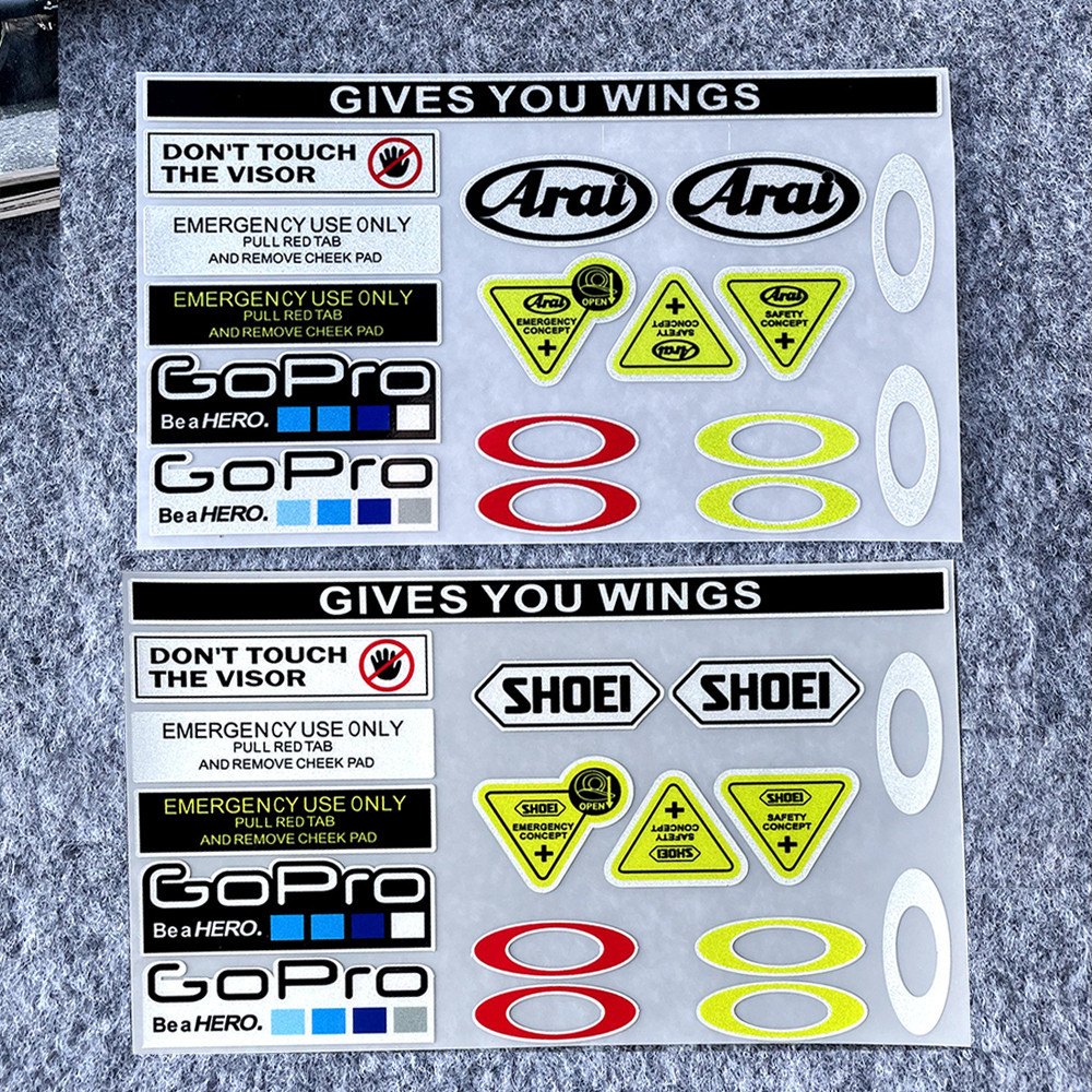 Refelctive Helmet Decals Arai SHOEI Motorcycle Sticker 【In stock ...