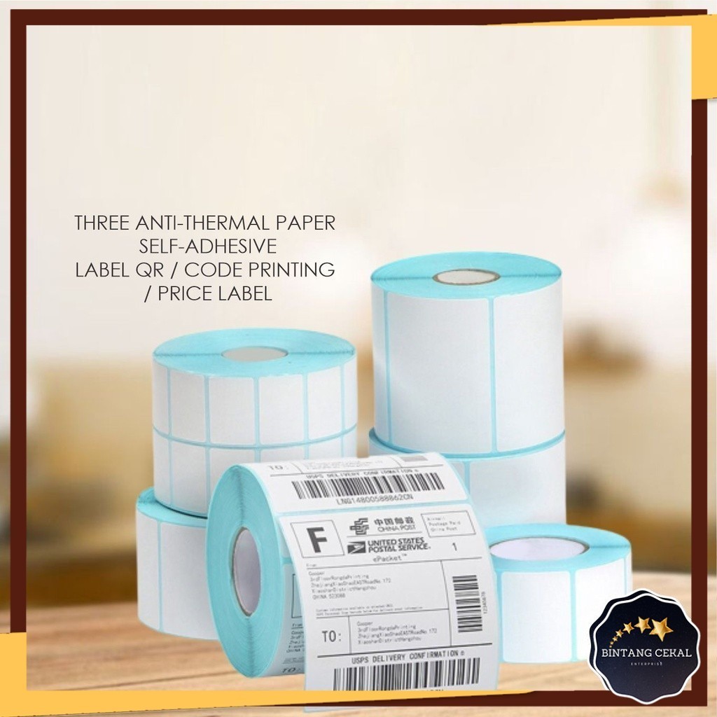 [ BC ] Three Anti-Thermal Paper Self-Adhesive Supermarket Label Qr Code ...