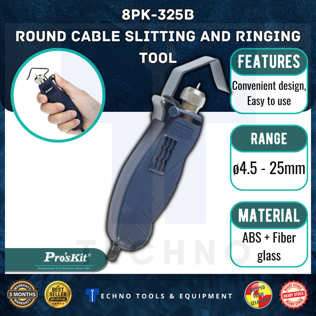 PRO'SKIT 8PK-325B Round Cable Slitting And Ringing Tool (Strip Cables ...