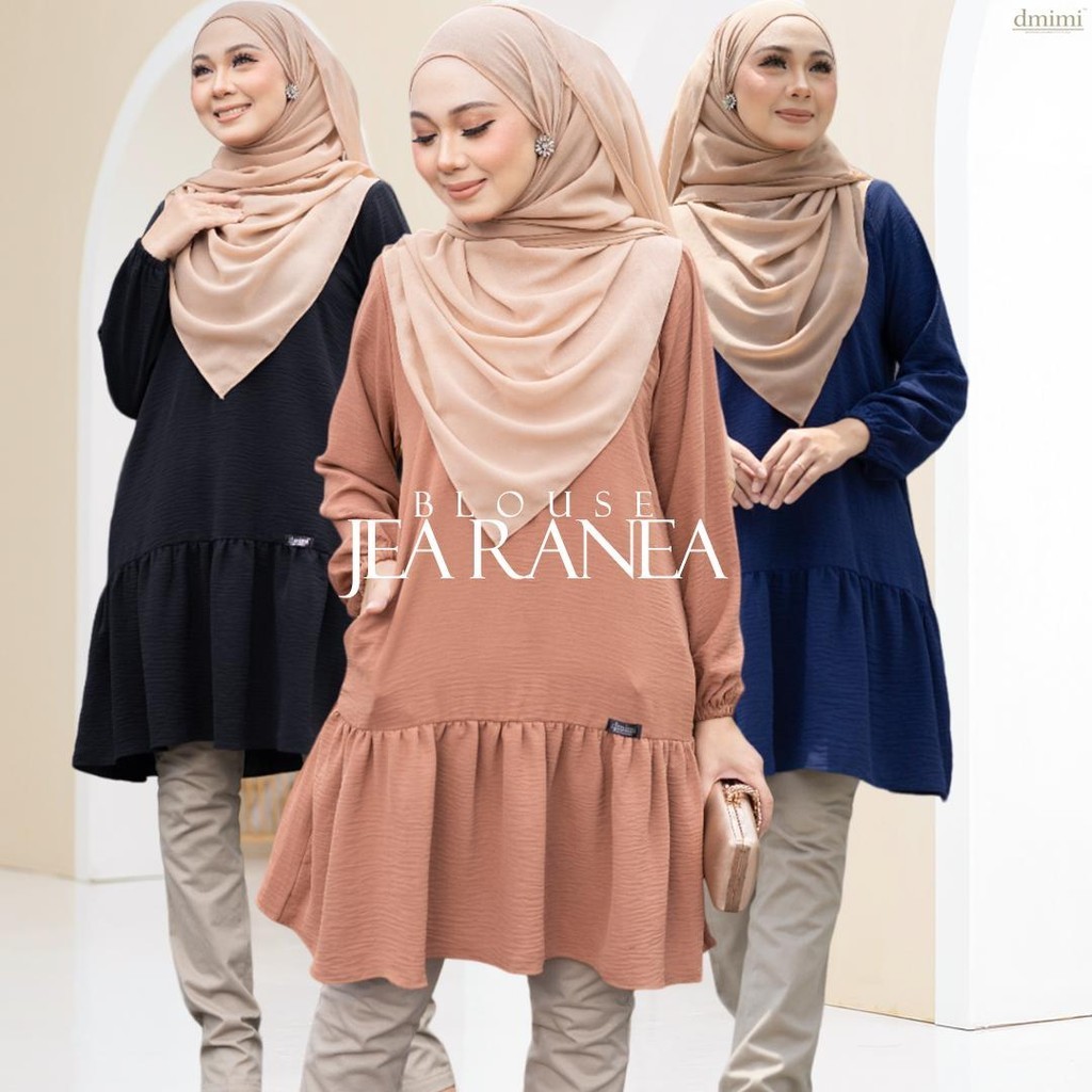 DMIMI Blouse JEA RANEA | Blouses Muslimah Ironless | Small Size to Plus ...