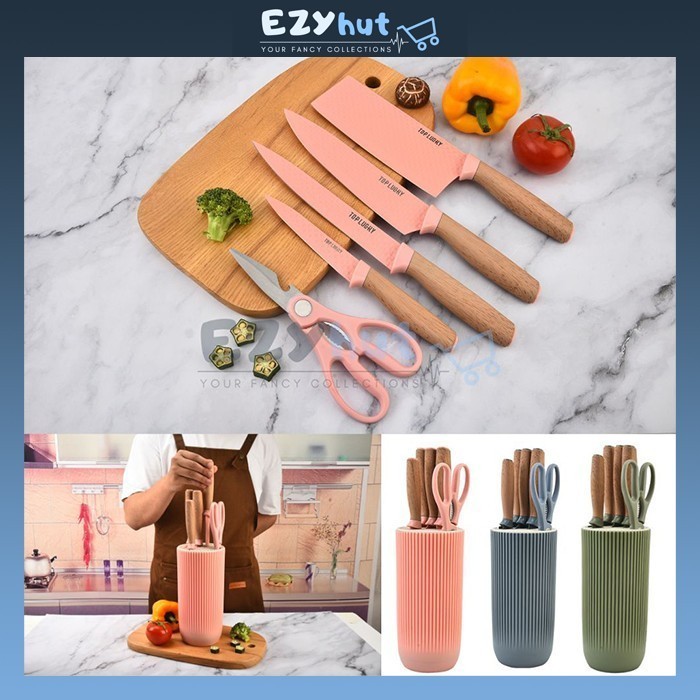 6 In 1 Lucky Knife Gift Set With Knife Holder Knives Set Chef Knife ...