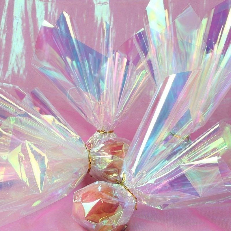 1 roll Thick Aurora Rainbow Gradient Neon Film Florist opp Wrapping ...