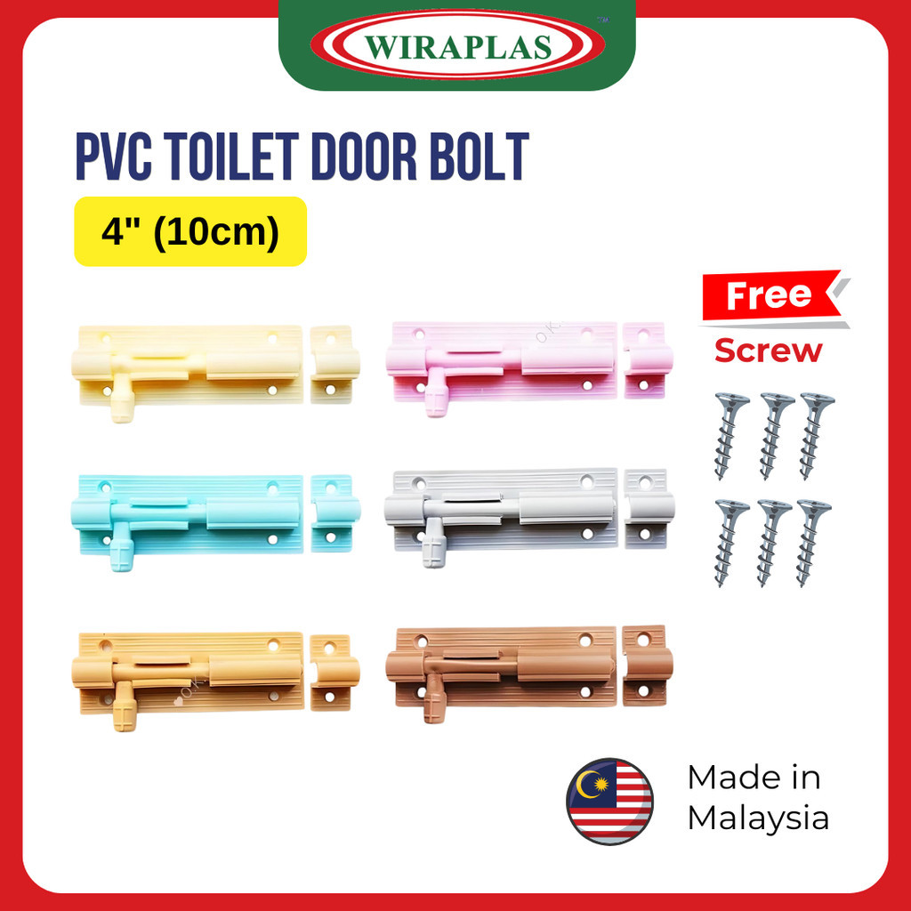 [Tukang] Made in Malaysia, WIRAPLAS PVC Toilet Door Bolt Lock, Selak ...