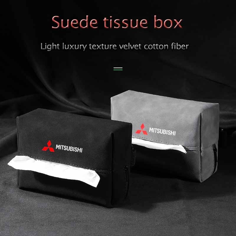 Mitsubishi Car mounted suede tissue box, paper drawing box, creative ...