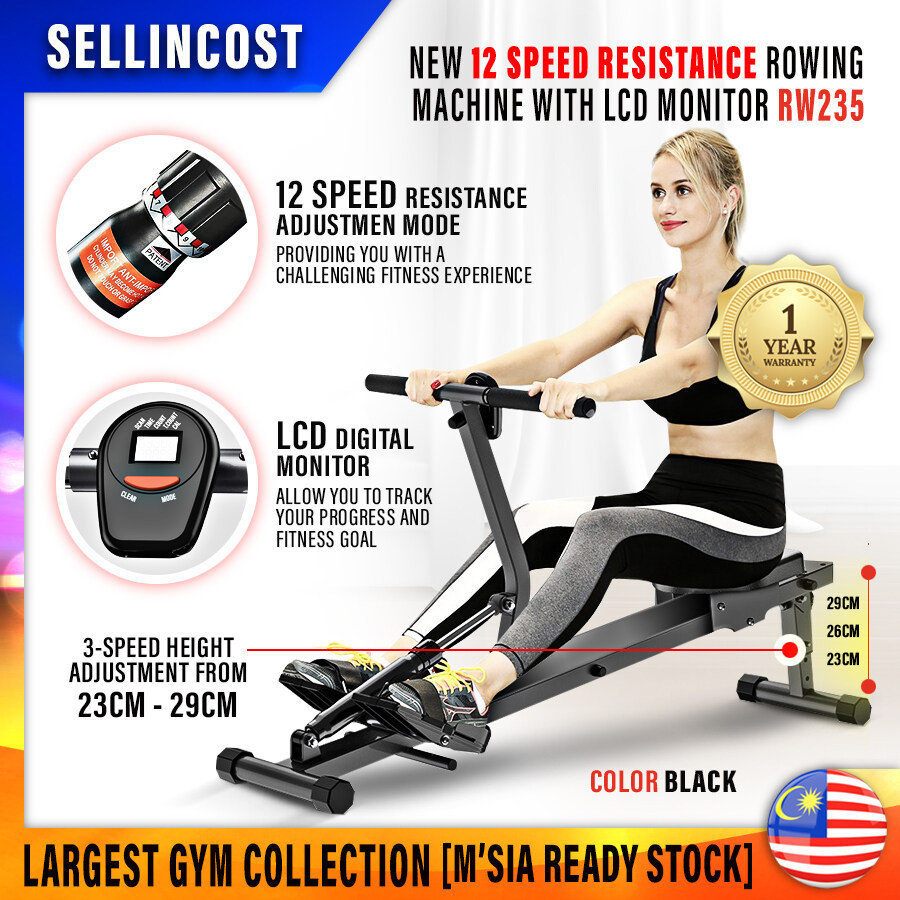 High Grade Rowing Machine FOLDABLE Cardio Workout Exercise 4kg Flywheel ...