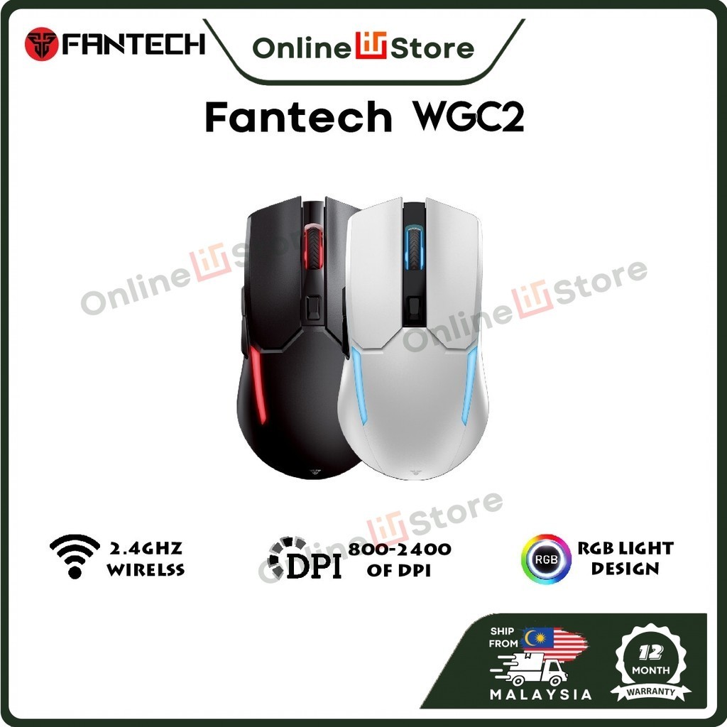 ORI Fantech WGC1 Venom / WGC2 Venom II Dual Mode Wireless 2.4GHZ Pro-Gaming Mouse (Rechargeable ...