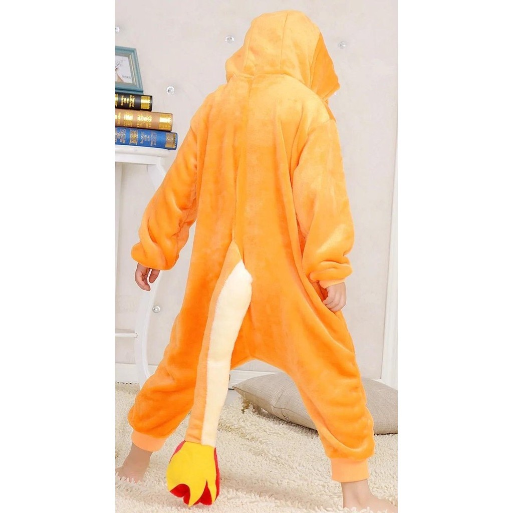 Kids Kigurumi Animal Charmander Onesie High Quality Flannel Cartoon ...
