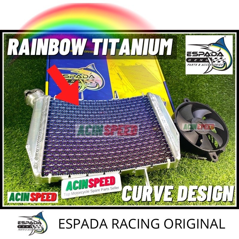 ESPADA RADIATOR ALUMINIUM RAINBOW🌈 Curve Design/ Y15 LC135 RS150 ...
