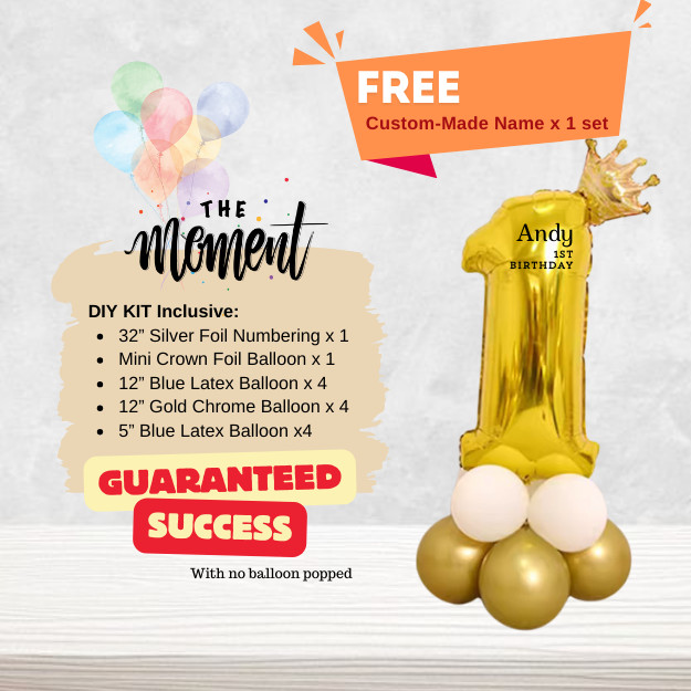 115cm 32Inch Number Balloon Stand Name Provided DIY Kids Birthday Party ...