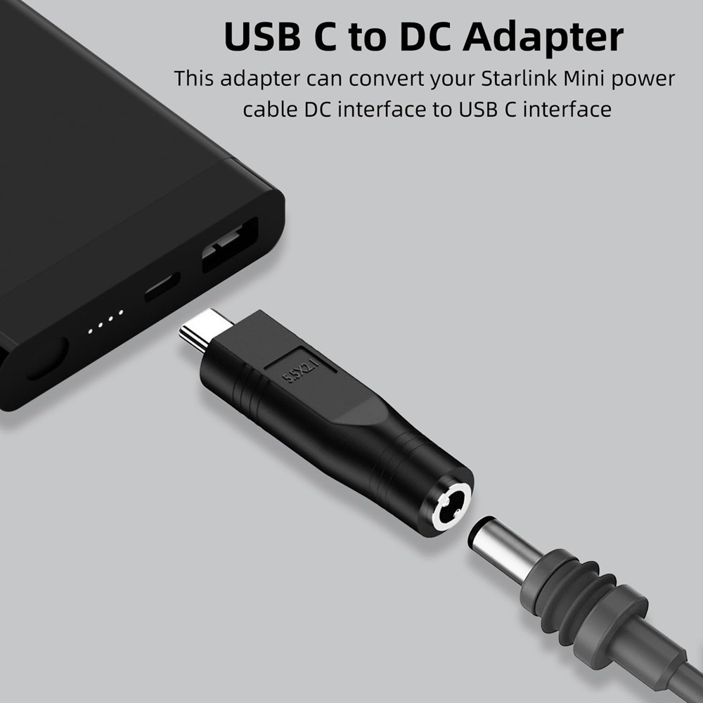 1/2PCS USB C to DC Power Adapter for Starlink Mini PD100W USB C Male to ...