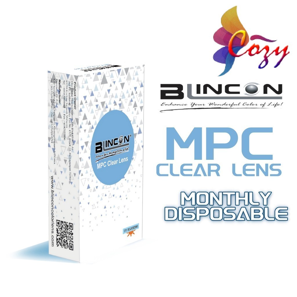 (2 PCS) Blincon MPC Clear Lens Monthly Disposable Contact Lenses ...