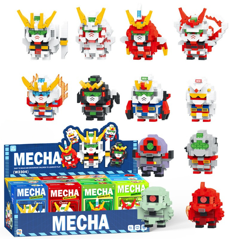 12 Design Mecha Building Blocks toy Cartoon Puzzle Figures Blocks Toys ...