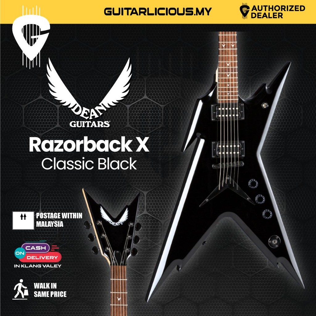 Dean Razorback X Electric Guitar – Classic Black | Shopee Malaysia