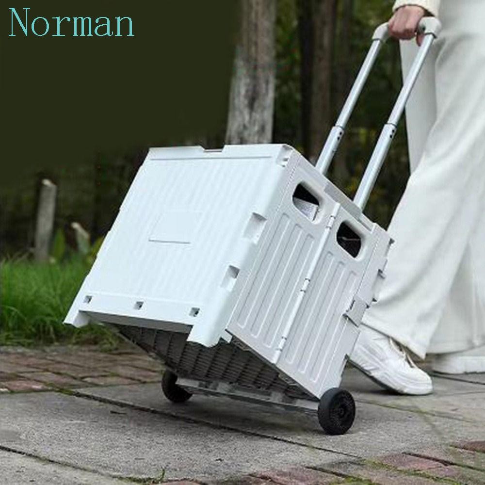 NORMAN Folding Shopping Trolley, Space Saving Adjustable Handle ...