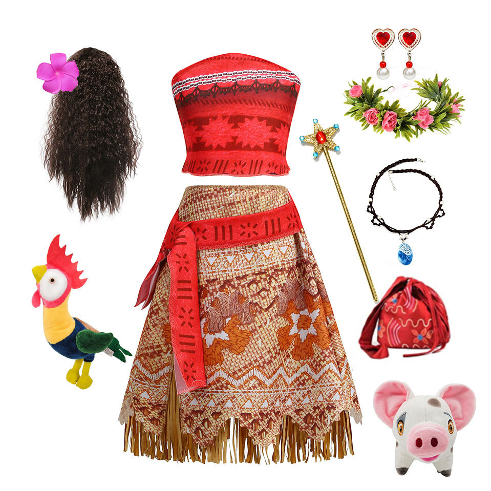 Ocean Romance Series Moana Hula Two-Piece Set Moana cosplay Costume ...