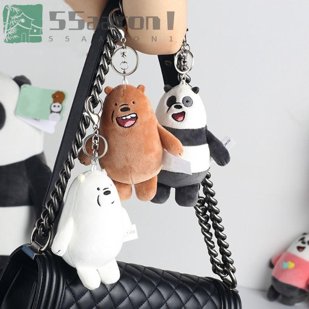AARON1 Ice Bear Keychain, Plushies Figures Bag Charm We Bare Bears ...