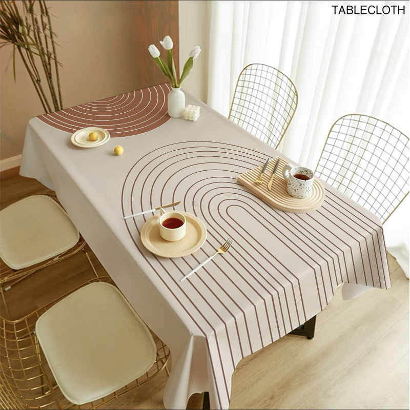 Nordic Abstract Lines Tablecloth Rectangular Dining Table Mat Coffee ...