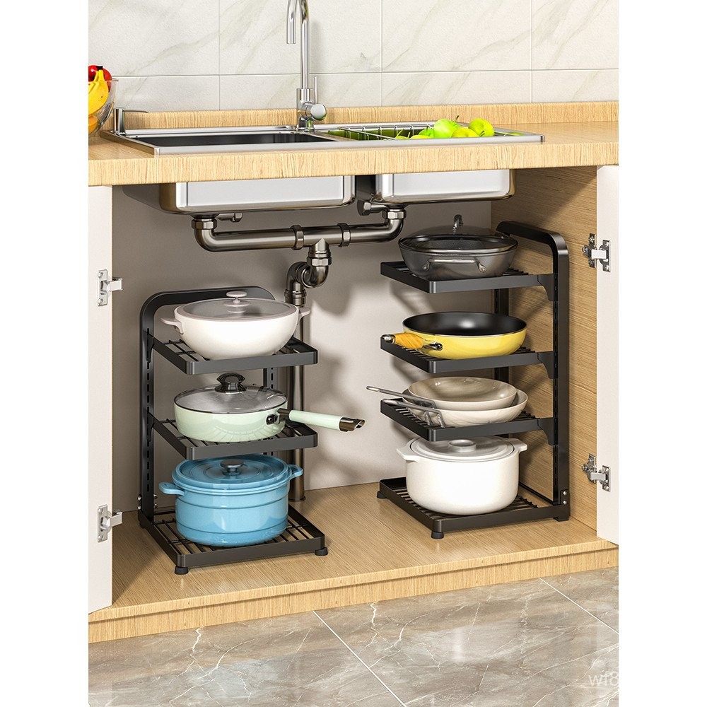 Rak Penyimpanan Periuk Dapur Kabinet Penyusun Berlapis Dalaman Lantai ...