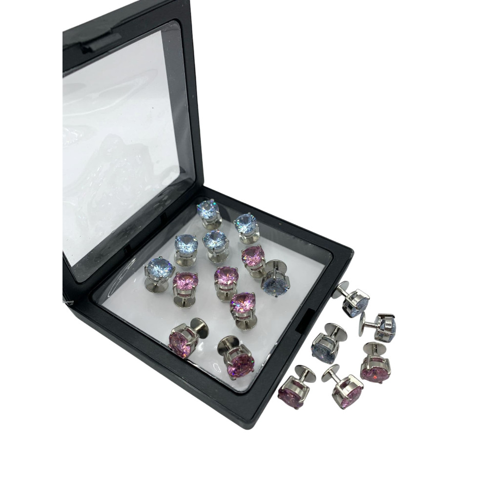 NEW 1SET 5PCS Butang Baju Melayu Exclusive Kerongsang Silver Rhinestone ...