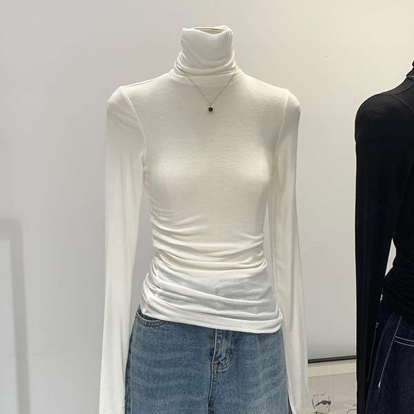 inner turtle neck inner inner baju lengan panjang Tencel Wool High-Neck ...