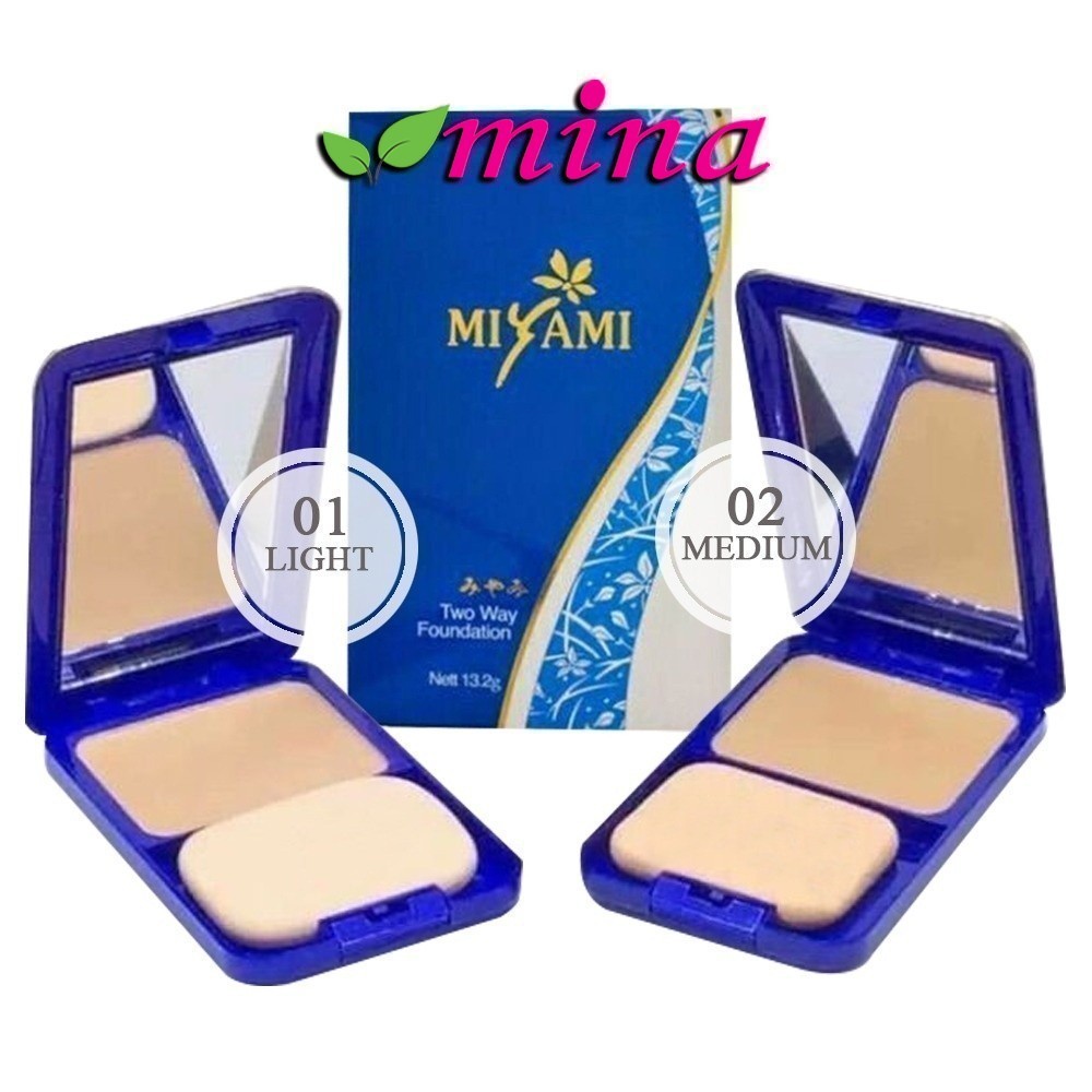MIYAMI ORIGINAL Bedak Two Way Foundation Compact Powder Cermin Original ...