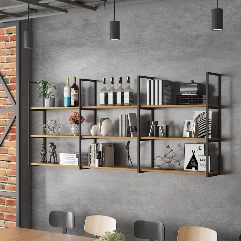 Rak Penyimpanan Seni Besi Gaya Perindustrian Rak Buku Dinding Bar Komer ...