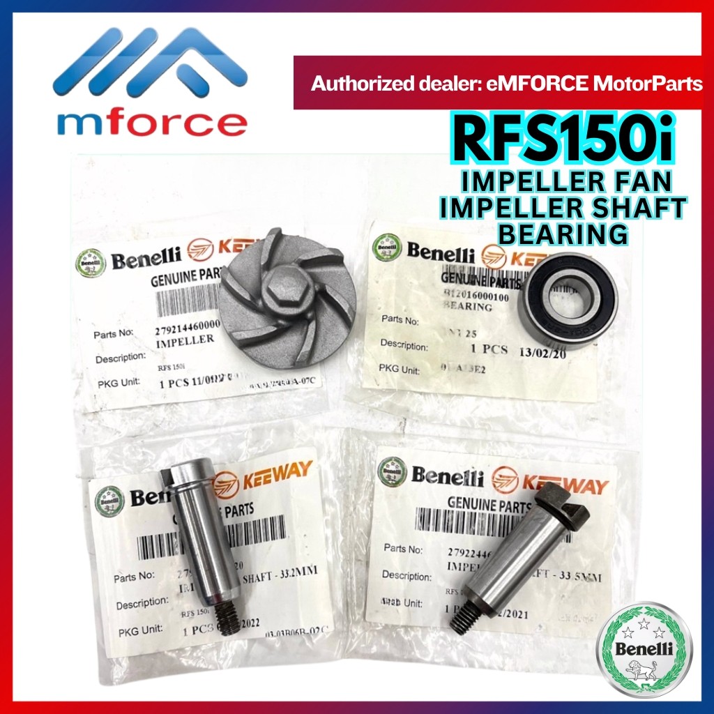 BENELLI RFS150i RFS 150 / TNT25 WATER PUMP FAN IMPELLER SHAFT BEARING ...