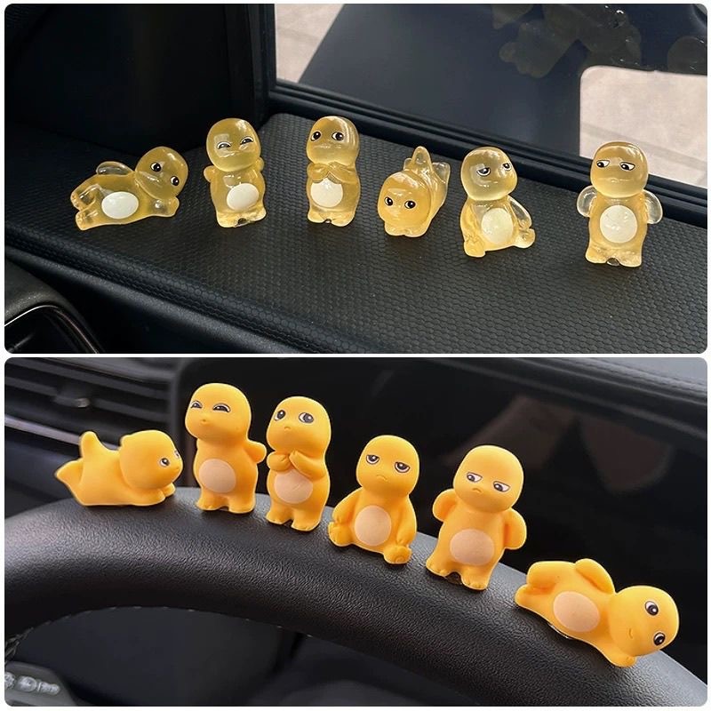 6pcs Luminous Milk Dragon Dashboard Ornament Car Ornament Dragon ...