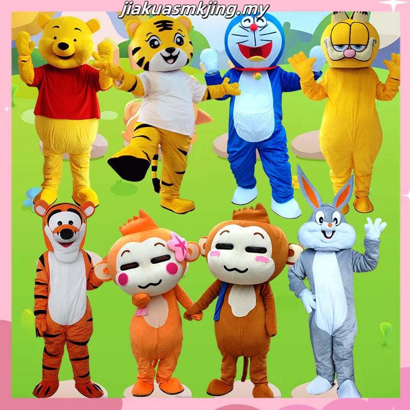 Winnie the Pooh Garfield Doraemon Mascot Cosplay Costume for Adult ...