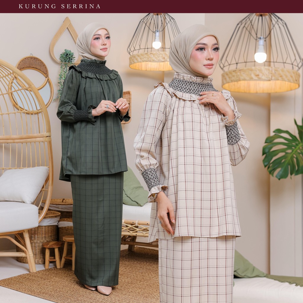KURUNG SERRINA Baju Kurung Kedah Baggy Loose Cotton Modern Klasik ...
