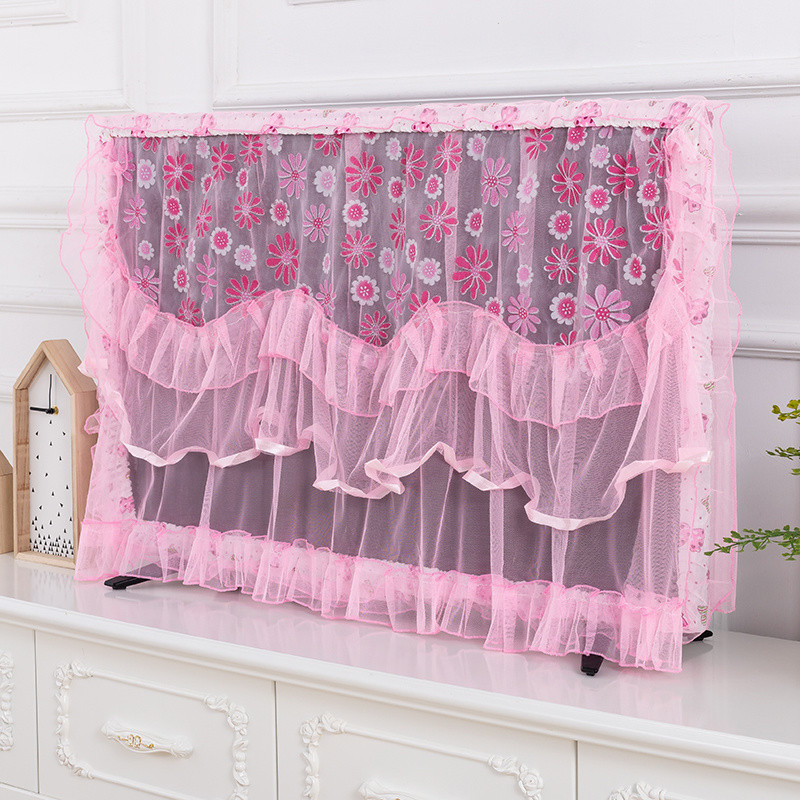 32 Inch Hanging TV Dust Cover 43inch 50inch 55inch Lace Embroidery LCD ...