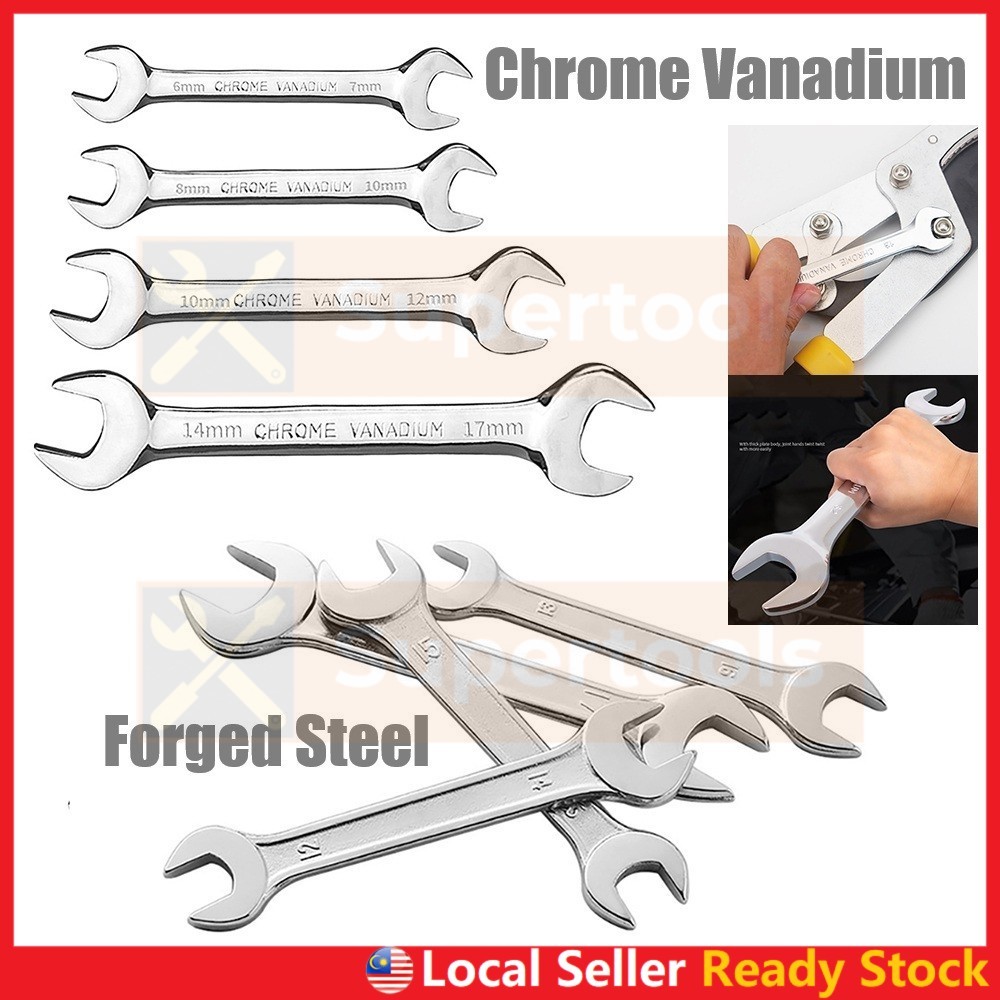 CR-V Double Open End Wrench Forged Steel Chrome Vanadium Spanner Double Ended Hand Tool Spanar ...